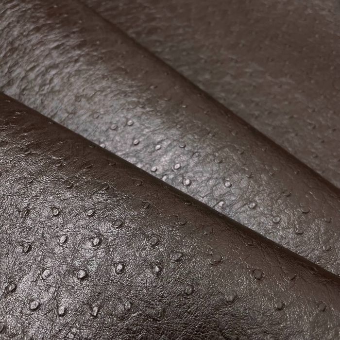 Ostrich Skin Faux Leather - Dark Brown